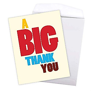 NobleWorks - Hilarious 8.5 x 11 Inch Notecard w/Envelope, Funny Cartoon Comic Strip, Stationery Jumbo Size Cards and Blanks - Big Thank You Card J9689