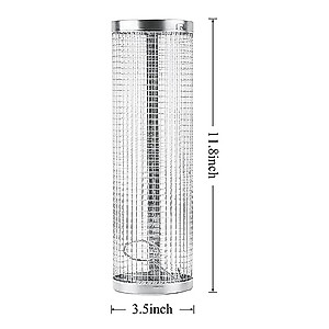 HomeEase 2pcs Round Rolling Grilling Baskets for Outdoor Grilling, Grill Baskets for Outdoor Grill for Fish, Shrimp, Meat, Vegetables, Fries (2PCS- Large)