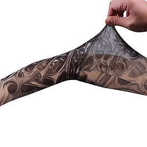 Toirxarn 8PCS Tattoo Sleeves Cool Temporary Sunscreen Arm Sleeves for Men Women Cycling Running Driving Sports-Colored Design
