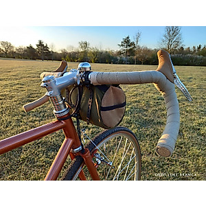Newbaum's Cushioned Cotton Cloth Handlebar Tape– Khaki. Made in USA (7 ft. Roll of 1.25” Wide wrap) Classic Look and Feel of Cotton, but with Neoprene Padding for Modern Comfort