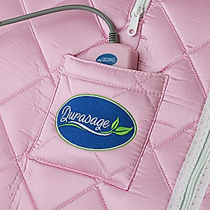 Durasage Personal Ultra Low Emf Portable Infrared Sauna Spa for Weight Loss, Detox, Relaxation at Home, 30 Minute Timer, with Handheld Remote Control, Heated Footpad and Chair (Light Pink)