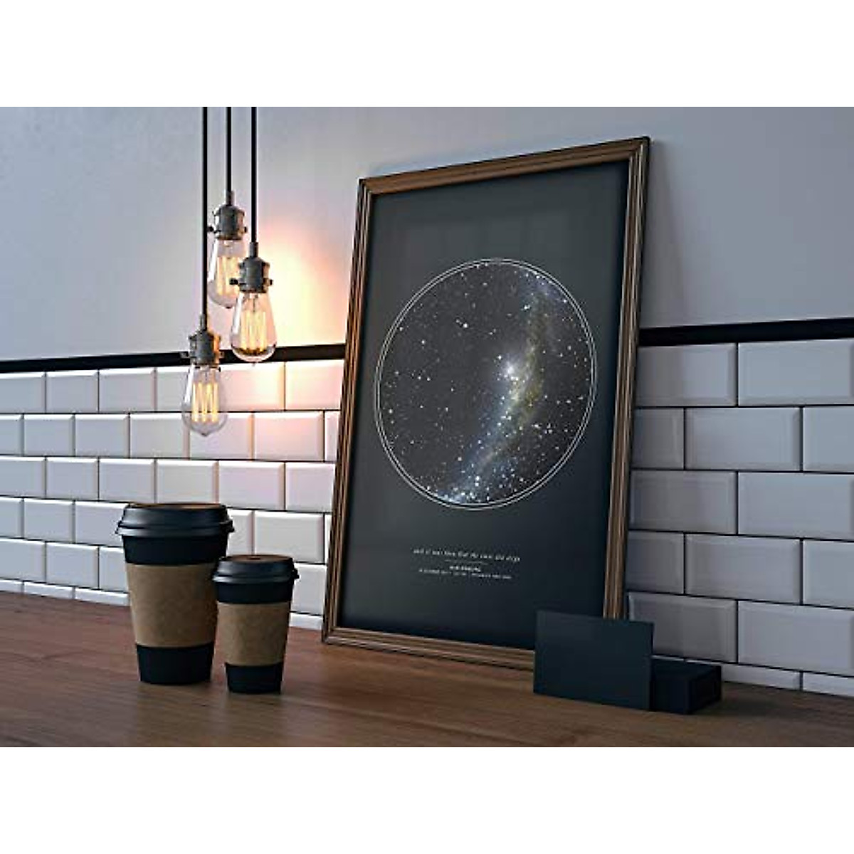 Custom Personalized Night Sky Star Map Poster, Unframed Print with Black Background