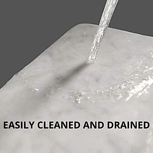 KC KULLICRAFT Home Basics Multi-Purpose Pastry Marble Tray Cutting Board Slab With Non-Slip Feet For Stability & Scratch Protection For Countertop. Easy To Clean,Trivet (8x12)