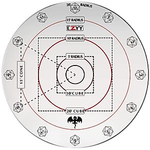 Spell AoE Tempalte + DND Flying Miniatures Combat Riser for Dungeons and Dragons, Pathfinder, D&D and Tabletop RPG