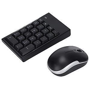 Number Pad 2.4GHz Wireless Number Keypad 1200DPI Sensitive Durable Number Pad Mouse Combo for Home Office Travel, USB Numeric Keypad