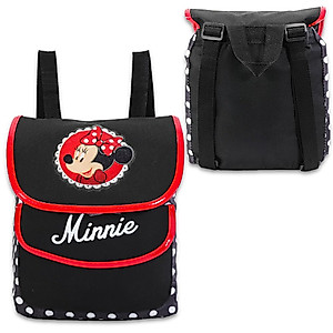 Fast Forward Minnie Mouse Backpack for Girls Set - 2 Pack Bundle with 12” Minnie Mouse Preschool Mini Backpack and Minnie Drawstring Bag | Minnie Backpack