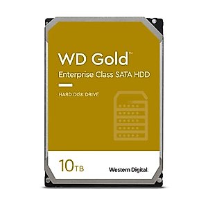 Western Digital 10TB WD Gold Enterprise Class Internal Hard Drive - 7200 RPM Class, SATA 6 Gb/s, 256 MB Cache, 3.5" - WD102KRYZ