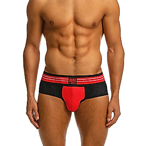 JOKDEILY Men's Jockstrap Athletic Supporters,4-Pack Mesh Cotton Breathable Underwear(Multi, L(31"-33"))