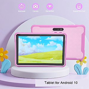 FOLOSAFENAR Tablet, 100‑240V Eye Protection 2MP 8MP Dual Camera WiFi 10 Inch HD IPS Screen Kids Tablet for Study (US Plug)