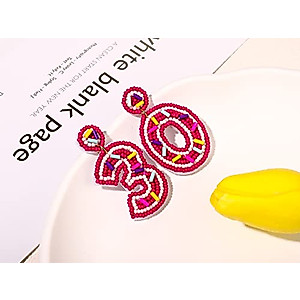 Beaded Birthday Earrings for Women Girls 40th 30th 21th Happy Birthday Earrings Statement Celebration Holiday Drop Dangle Earrings Birthday Festive Party Jewelry Gifts (30)