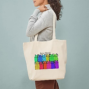 CafePress Social Worker Cats Horizi Blanket Tote-Bag Natural Canvas Tote-Bag,Shopping-Bag