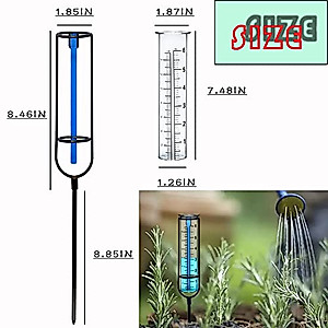 BIUWING Rain Gauge, Glass rain Gauge Outdoor, rain gauges for Yard with Stake Best Rated, Decorative for Garden, Deck, Lawn, Landscape (Black rain Gauge)