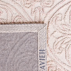 MARTHA STEWART Safavieh Collection by SAFAVIEH 4' x 6' Ivory/Pink MSR3511U Handmade Contemporary Wool Area Rug