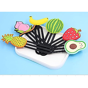 Fruit Bookmarks, Fruit Marks Bookmarks 3D Cartoon Cute Funny Bookmarks Unique Bookmarks for Kids Boys Girls (Avocado + Strawberry + Pineapple)