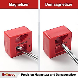BEHAPPY 118PCS Magnetic Screwdriver Set, Screwdriver Set with Plastic Racking, Precision, Slotted, Phillips, Hex, Pozidriv, Torx Screwdriver Set and Magnetizer Demagnetizer DIY Tools for Tools Gift