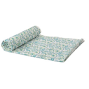 Trade Star 100% Cotton 3 Yard Fabric Hand Block Print Natural Fabric for Dressmaking Floral Print Fabric by The Yard Beautiful Fabric for Baby Dresses (Pattern 3)