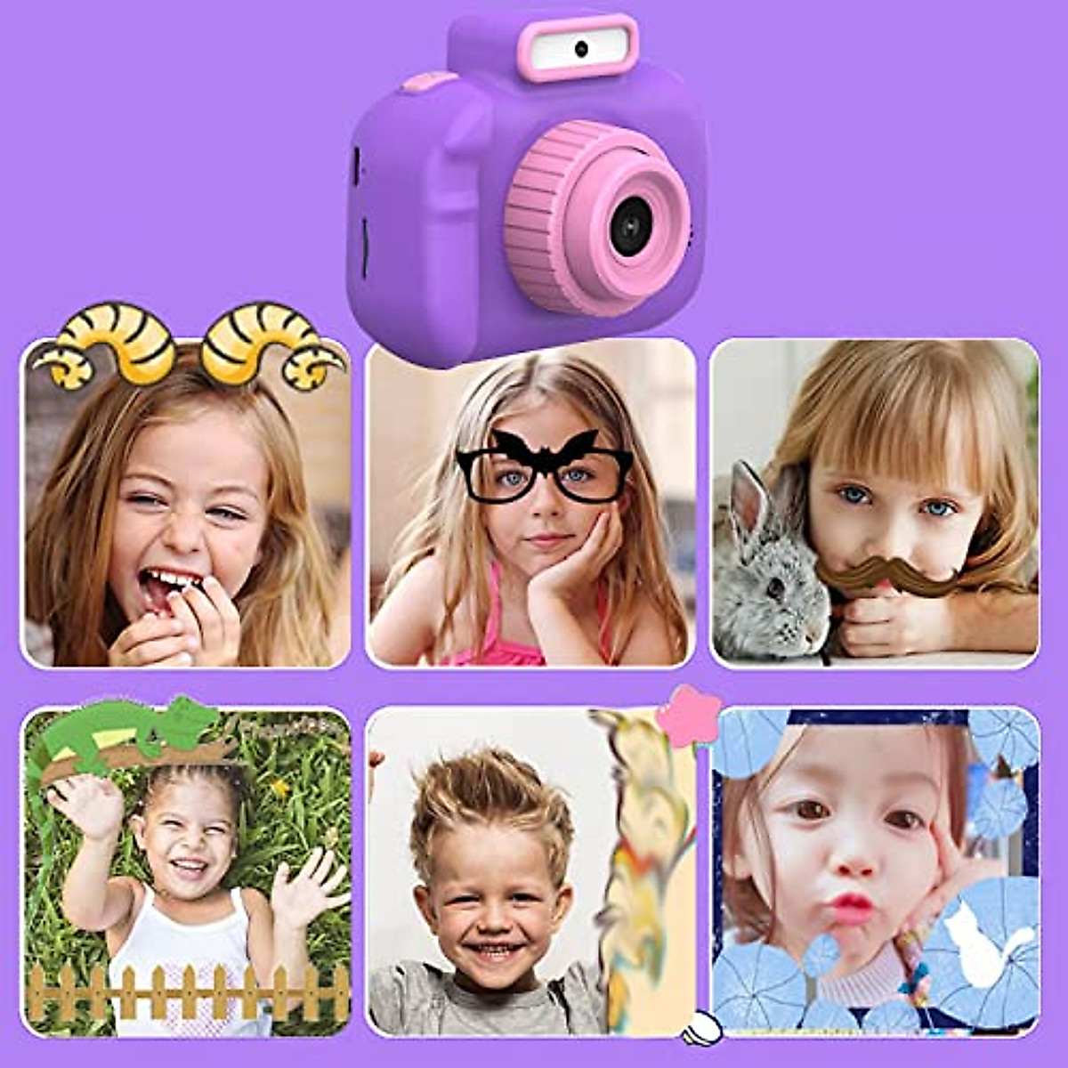 4800W Front and Rear 1080P HD Children Digital Camera with Flashlight, Built in Microphone, Speaker and Mini Games, Gift for Kids