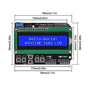 QCCAN 3pcs 1602 LCD Keypad Shield LCD1602 LCD 1602 Module Display Blue Screen for Arduino Duemilanove Robot