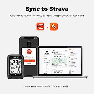 COOSPO GPS Cycling Computer BC107 & Bike Cadence/Speed Sensor BK467, Wireless Bike GPS Speedometer with 2.4 Inch Auto-Backlight Display, Bluetooth/ANT+ Bicycle Computer GPS Sync with Strava