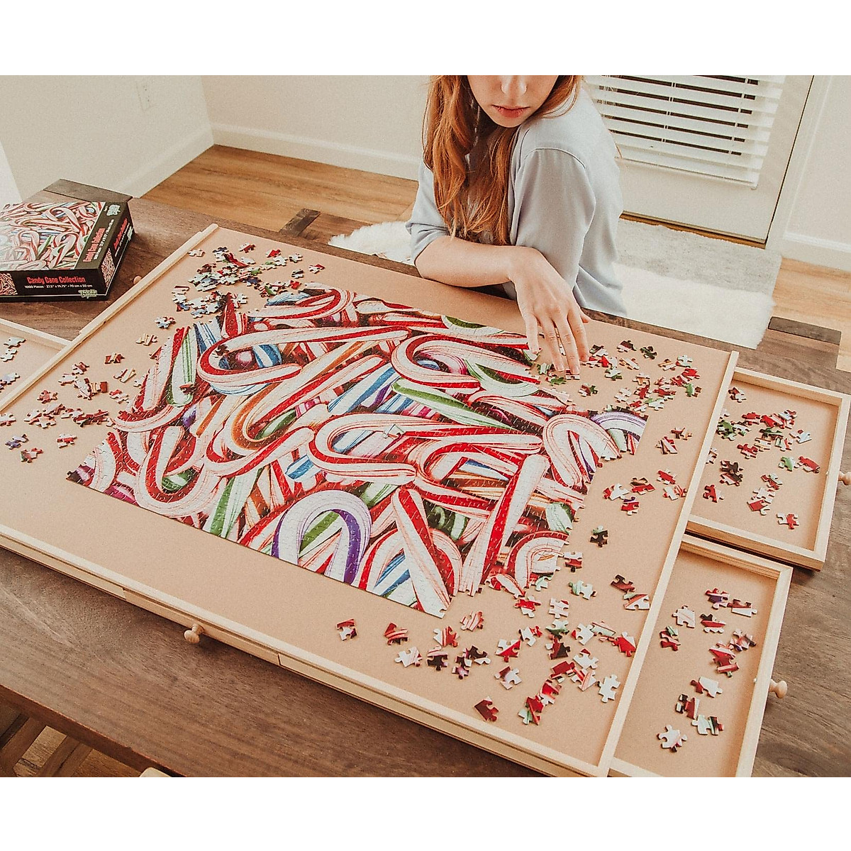 Toynk Candy Cane Collage 1000-Piece Jigsaw Puzzle for Adults | Brain Teaser, Educational Developmental Toys & Games, Building Kit Activities to Encourage Creative Play | 28 x 20 Inches