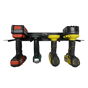 STOLUTION Drill Storage Rack | Holds 4 Drills | Heavy Duty & Sturdy | Wall Mounted Organizer for Garage, Shed, Workshop, Home, Shop | Easy to Install (Power Tool Organizer, Power Tool Rack)