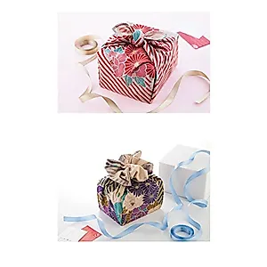 NOREN Furoshiki Wrapping Cloth Small 19.7 inches (50 cm) (Retro Flower Pinkbeige), Made in Japan 100% Cotton Japanese Bento Lunch Bag Japanese Bandana