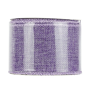 HUIHUANG Light Purple Wired Lavender Burlap Ribbon - 2.5 inch X 10 Yards Wire Edge Jute Ribbon for Easter Wreaths, Big Bows, Crafts, Swags, Tree Decoration