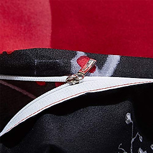 Labstandard Red Duvet Cover Set Queen, 3D Printed Rose Bedding Soft Comforter and Breathable Quilt Cover(1 Duvet Cover, 2 Pillowcases, Zipper Closure)