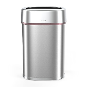 21 Gal / 80 Liter | Open Top Trash Can | Heavy Duty Stainless Steel by Qualia | for Commerical, Home and Office (Lavender Frost, 21 GAL / 80 L)