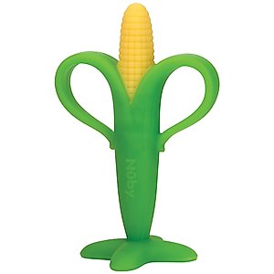 Nuby Soothing Corn Teether, Green, Green