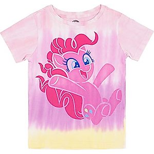 My Little Pony Girls Tie Dye T-Shirt - Rainbow Dash, Pinkie Pie, Twilight Sparkle, Apple Jack (6X-Large, Pinkie Pie)