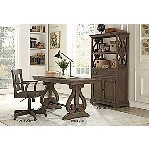 Homelegance Hidden Drawer Writing Desk, 60" W, Antique Gray