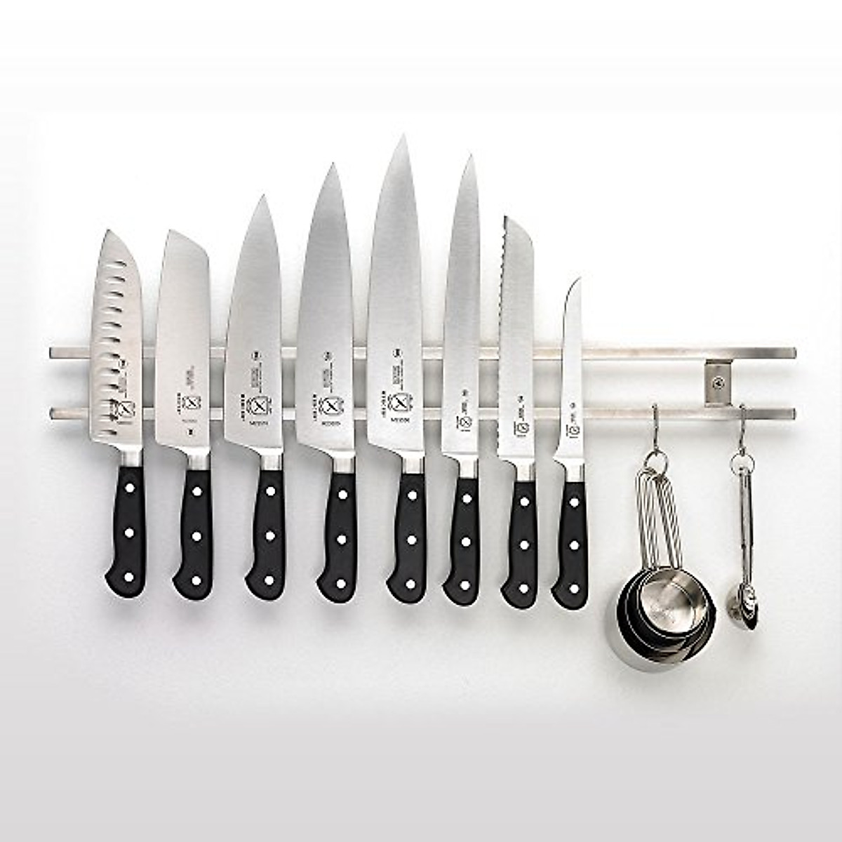 Mercer Culinary 24" Magnetic Knife Bar with 6 S Hooks, 24 Inch x 2.4 Inch x .9 Inch, Stainless Steel