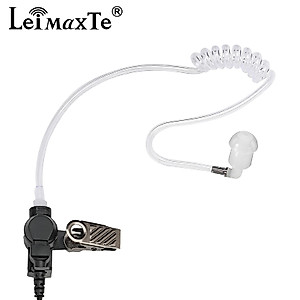 LEIMAXTE Two Way Radio Headset Compatible with Baofeng, Kenwood 2 Pin Walkie Talkie Surveillance Earpiece with Mic PTT, Acoustic Tube