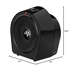 Vornado Velocity 3R Whole Room Space Heater with Timer, Adjustable Thermostat, and Advanced Safety Features, Black