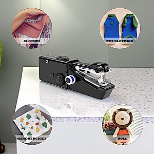mini sewing machine，Beginners Handheld Sewing Machine, manual portable Quick Sewing Portable Sewing Machine, Electric Handy Sewing Machine, perfect for Beginners Sewing DIY Fabric Cloth Jeans