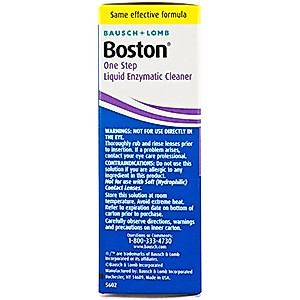 Bausch & Lomb Boston One Step Liquid Enzymatic Cleaner, Protein Remover, 0.01 Fl Oz each, 12 Count (Pack of 1)