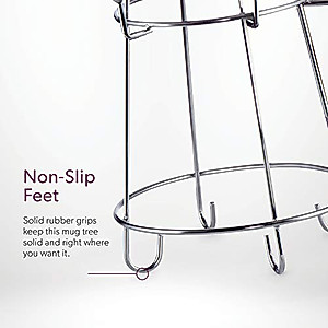 Mindspace Coffee Mug Holder, Mug Rack - Coffee bar Accessories, Kitchen Counter Organizer, Tea Cup Rack Stand with 10-Hooks, Cup Rack for Counter | The Wire Collection, Stainless Steel