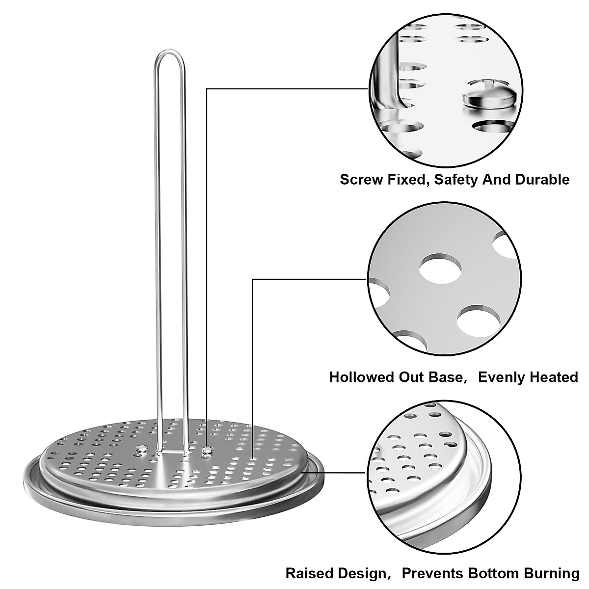 bbq777 Turkey Fryer Replacement Parts Accessory Kit for Deep Fry Pot Grill, for Deep Fryer Holder, Turkey Deep Fryer Hook, Turkey Fryer Hanger, Poultry Stainless Steel Frying Rack w/Aluminum Base