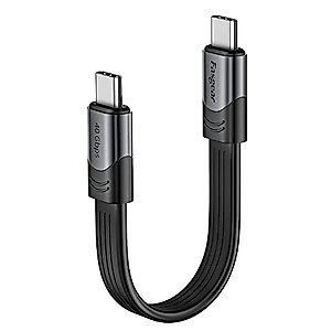 Fasgear Short USB 4 Cable 6-inch/15cm 100W 40Gbps USB C to USB C Cable with 5K@60Hz Video Output Compatible for Thunderbolt 4/3 Port MacBook Pro Mac Mini External SSD Hub Docking Monitor Display eGPU