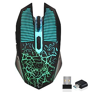 CHONCHOW Wireless Gaming Mouse Rechargeable LED Backlit 2.4G USB Receiver 3600 DPI Cordless Portable High Performance Compatible with PC Laptop MacBook iMac PS4 PS5 Switch Xbox one x(Black)