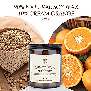 Candles for Home Scented, 60 Burn Hours 9oz Scented Candles Gift for Women, Stress Relief Gifts, Birthday Gifts (Cream Orange)