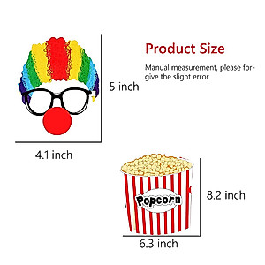 PIPI 36pcs Circus Photo Booth Props with Sticker Funny Carnival Theme Party Decorations for Birthday Party