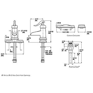 Pfister LF-M42-YPKK LFM42YPKK Ashfield Single Control 4" Centerset Bathroom Faucet in Brushed Nickel
