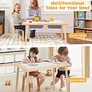 Frogprin Upgrade Sensory Table for Toddlers, Kids Table with 2 Large Storage Bins 7 Sand Toys Play Sand Table Activity Table Indoor/Outdoor for Boys Girls Gift (Oak)