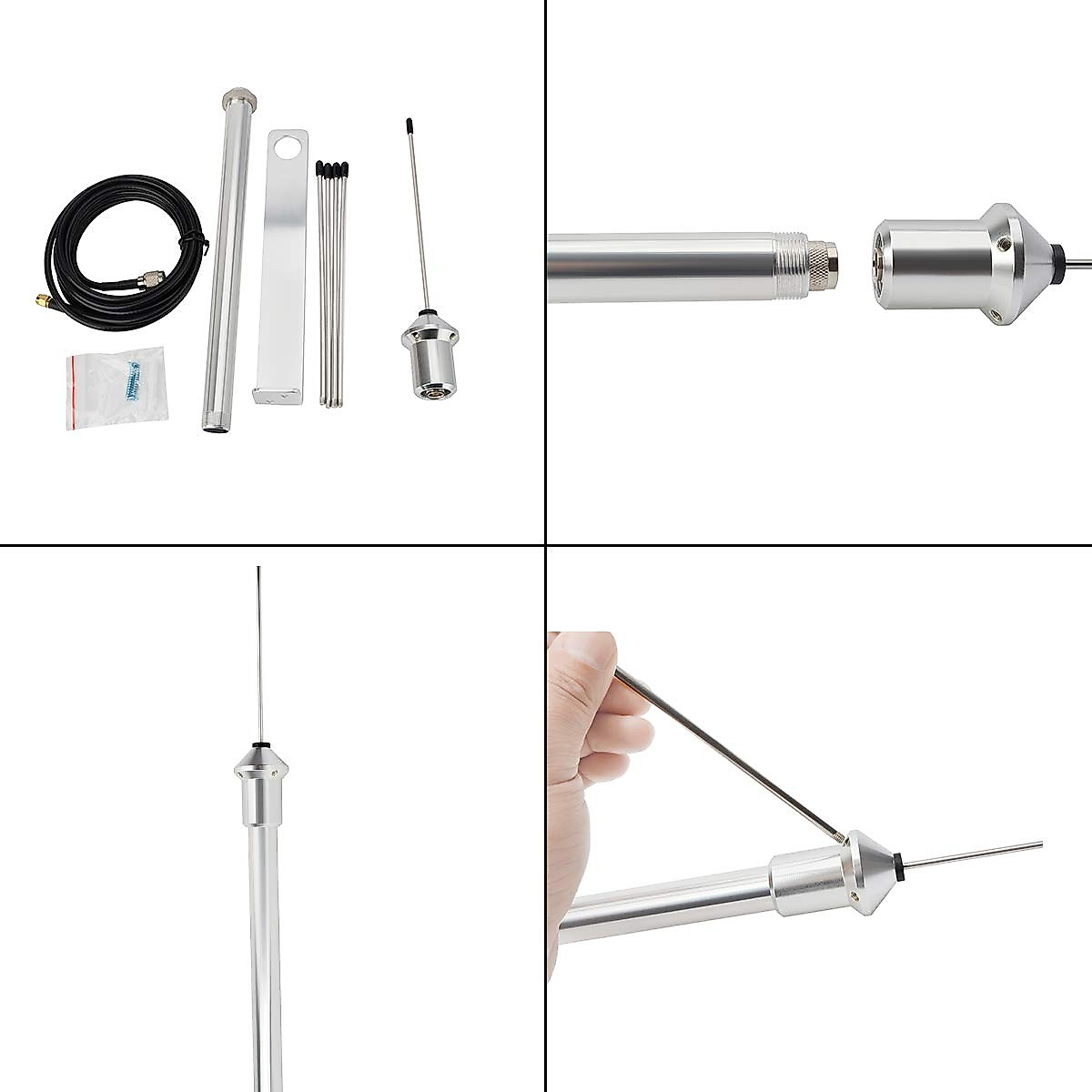 HYS 433Mhz 3dbi Omni Antenna 50 Ohm GSM Aerial W/3M(9.8ft) RG58 Coaxial Cable SMA Male Plug and Mounting Bracket