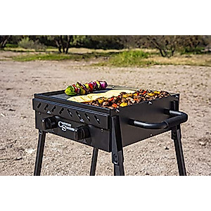 Country Smokers CSGDL0370 Horizon Series, Plains 2-Burner Portable Gas Griddle, Black