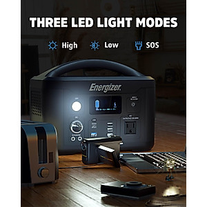 Energizer Portable Power Station PPS700 626Wh Battery 110V/600W Backup Lithium Battery, 110V/600W Pure Sine Wave AC Outlet, Solar Generator for Outdoors Camping Travel Hunting Blackout