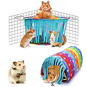 Pet Small Animal Tunnel,HOMEYA Guinea Pig Hideout Hammock Play Tube Toys Hideaway Bedding House for Hamster,Chinchillas,Hedgehogs,Rats,Sugar Glider Cage Accessories Birthday Gift