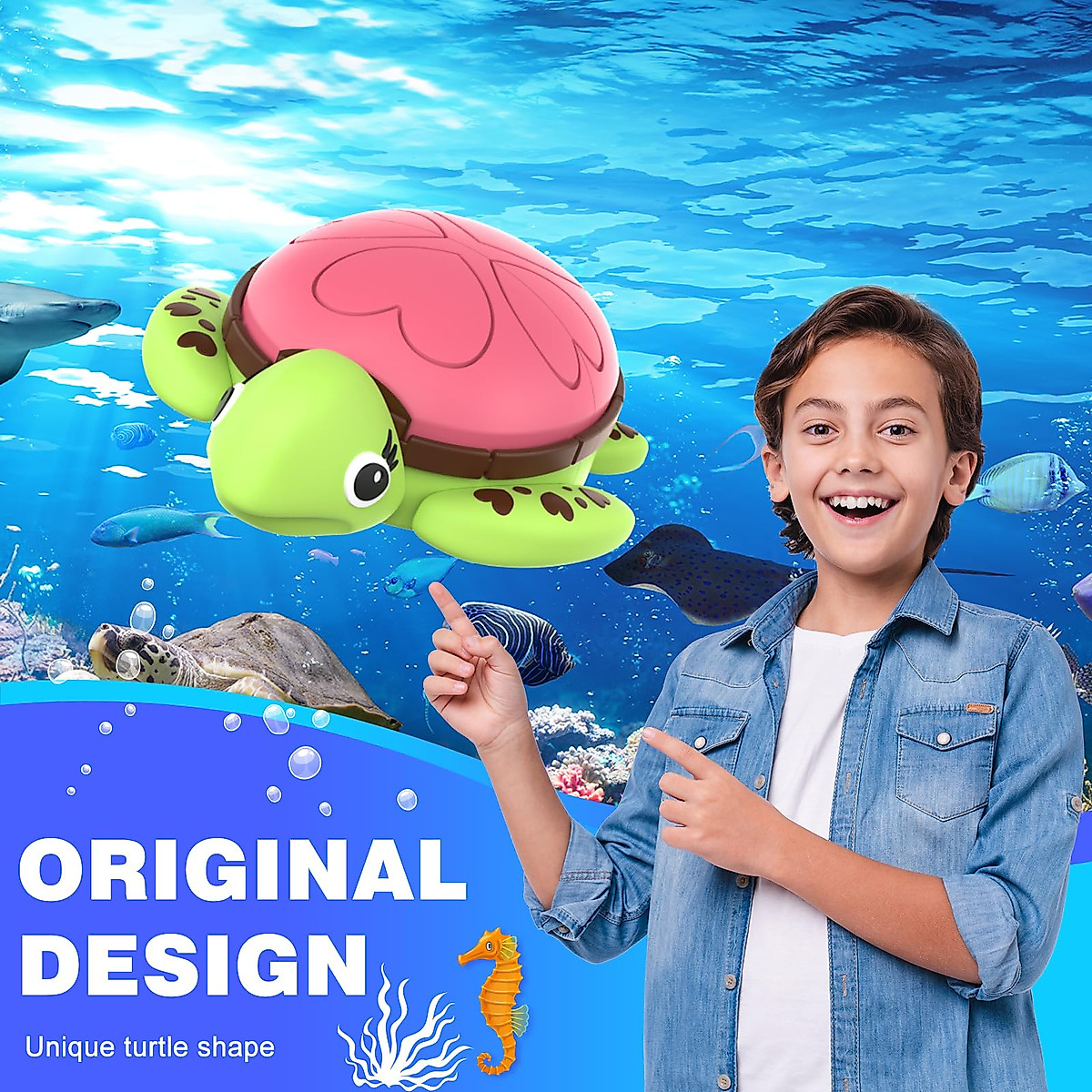 Thumb Drive 64GB Cute USB Flash Drive Keychain Kepmem 64G Novelty Jump Drives Zip Drive Baby Sea Turtle 64 GB USB 2.0 Memory Stick Pendrive for Home Family Video